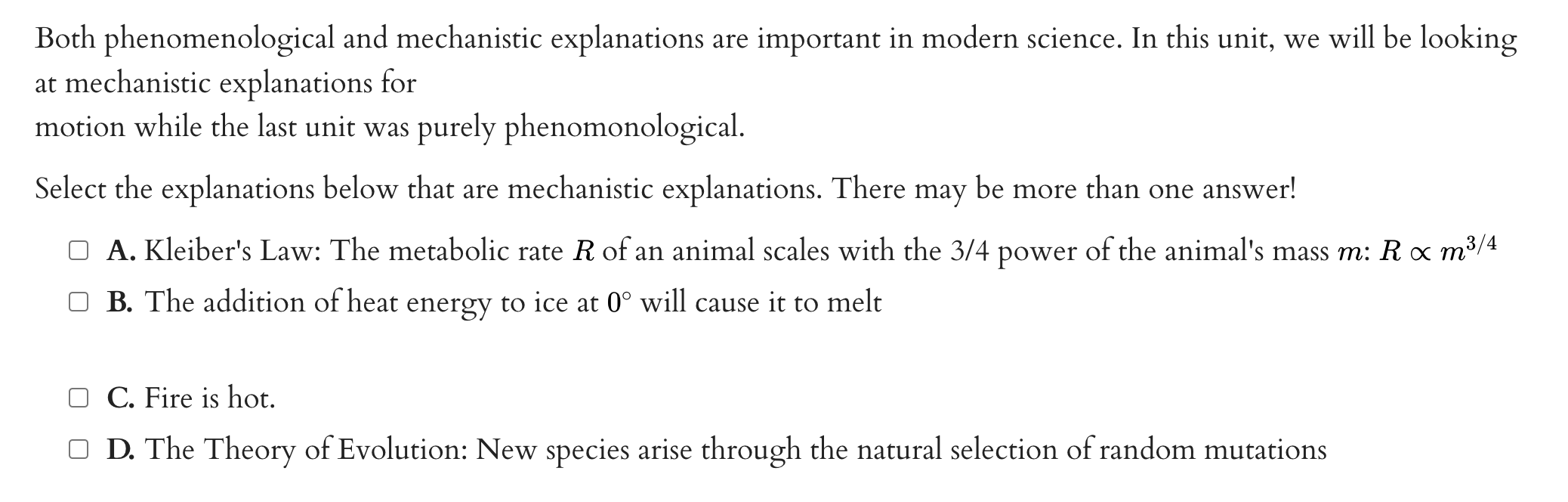 Solved Both phenomenological and mechanistic explanations | Chegg.com
