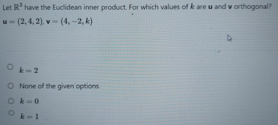 Solved Let R3 ﻿have the Euclidean inner product. For which | Chegg.com