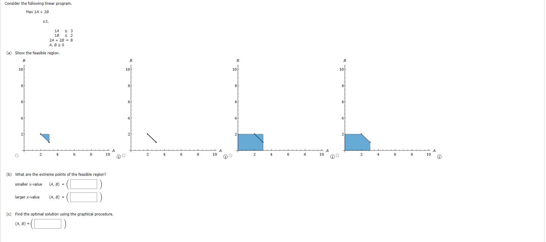 Solved Consider the following linear program. ﻿Max 1A+2B | Chegg.com