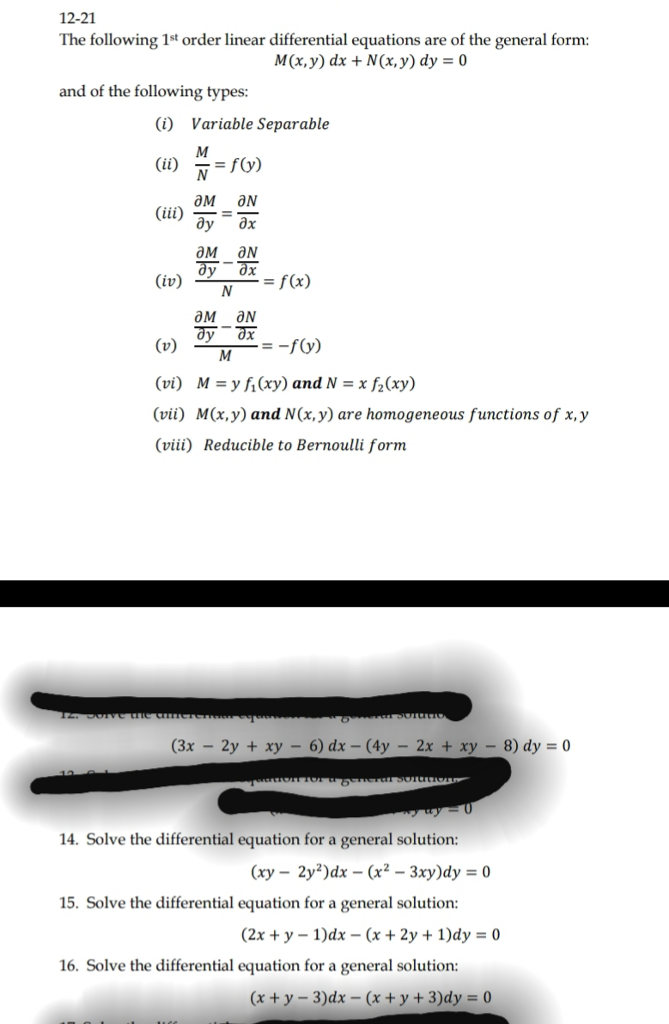 Solved (x2 + y2 + x) dx + xy dy-0 14. Solve the differential | Chegg.com