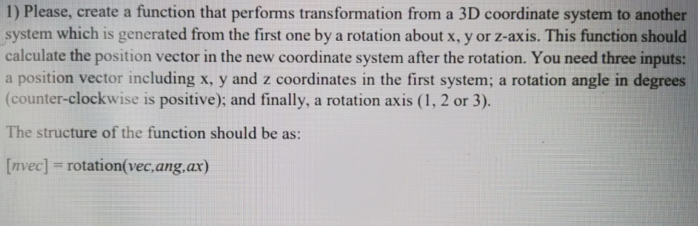 Solved 1) Please, create a function that performs | Chegg.com