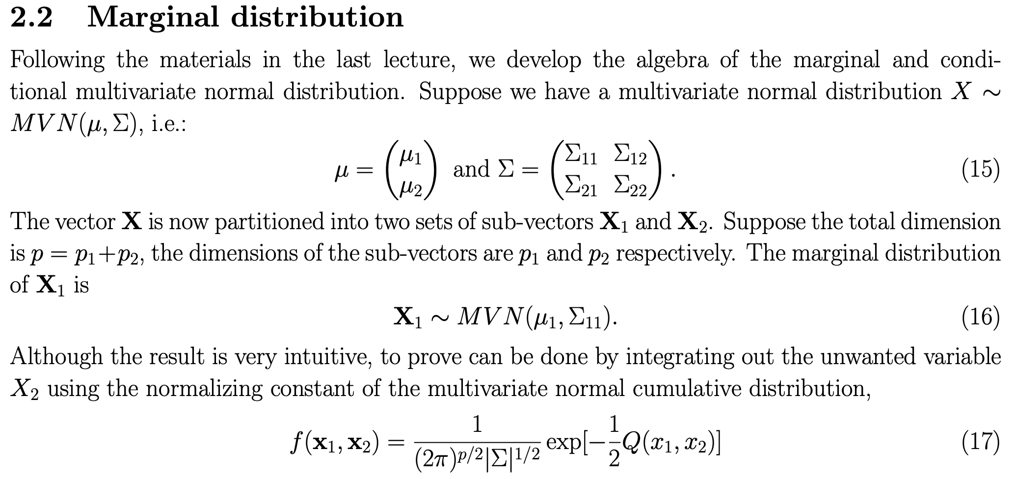 Solved 2.2 Marginal distribution Following the materials in | Chegg.com