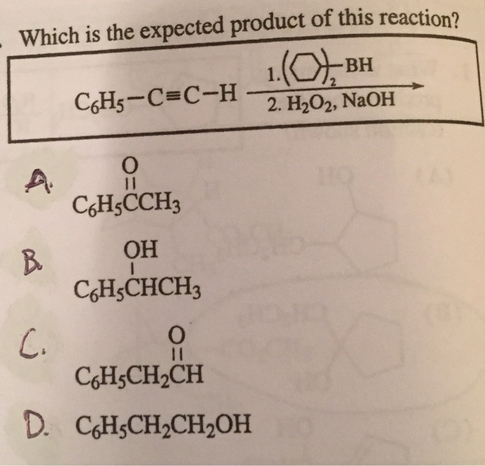 Solved Which is the expected product of this reaction? | Chegg.com