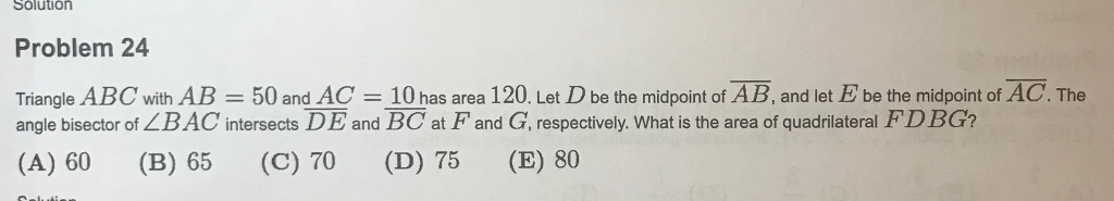 Solved Solutión Problem 24 Triangle ABC with AB = 50 and AC | Chegg.com