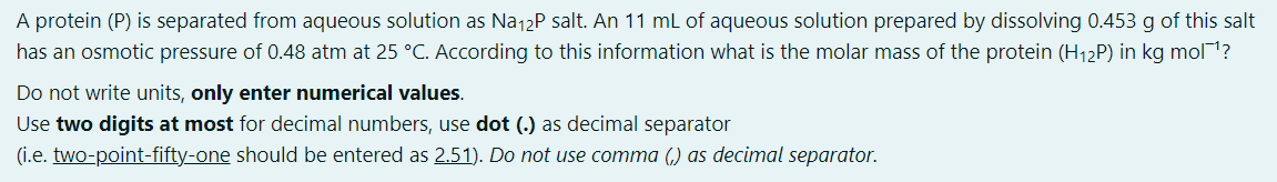 Solved A protein (P) is separated from aqueous solution as | Chegg.com