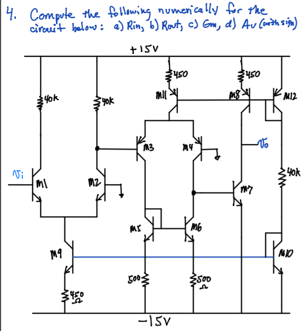 Solved 4. Compute the following numerically for the circuit | Chegg.com