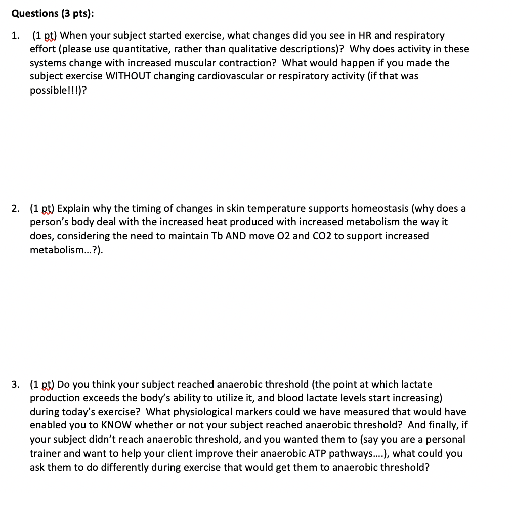 Solved Questions (3 pts): 1. (1 pt) When your subject | Chegg.com