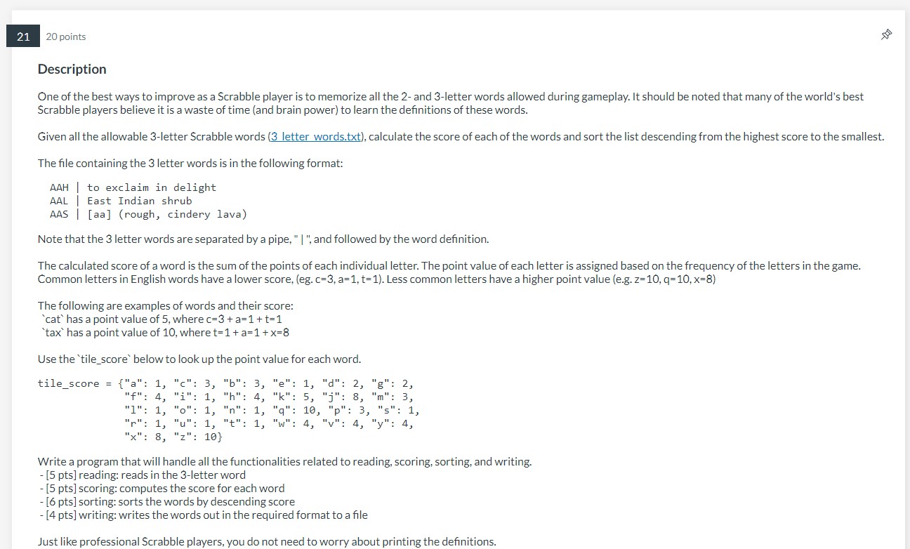 Solved Description One of the best ways to improve as a | Chegg.com