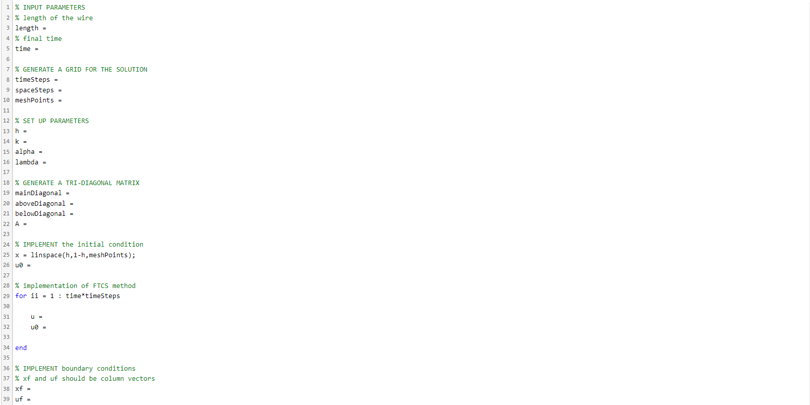 Given a one dimensional heat equation: ∂t∂u=∂x2∂2u, | Chegg.com