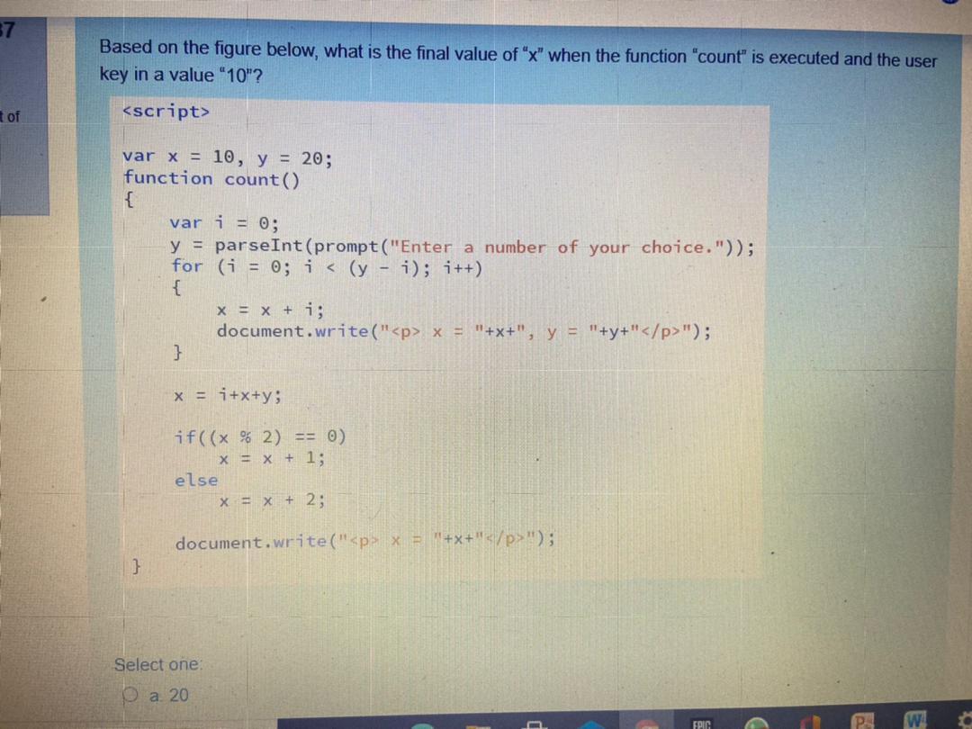 Solved 7 Based on the figure below, what is the final value | Chegg.com