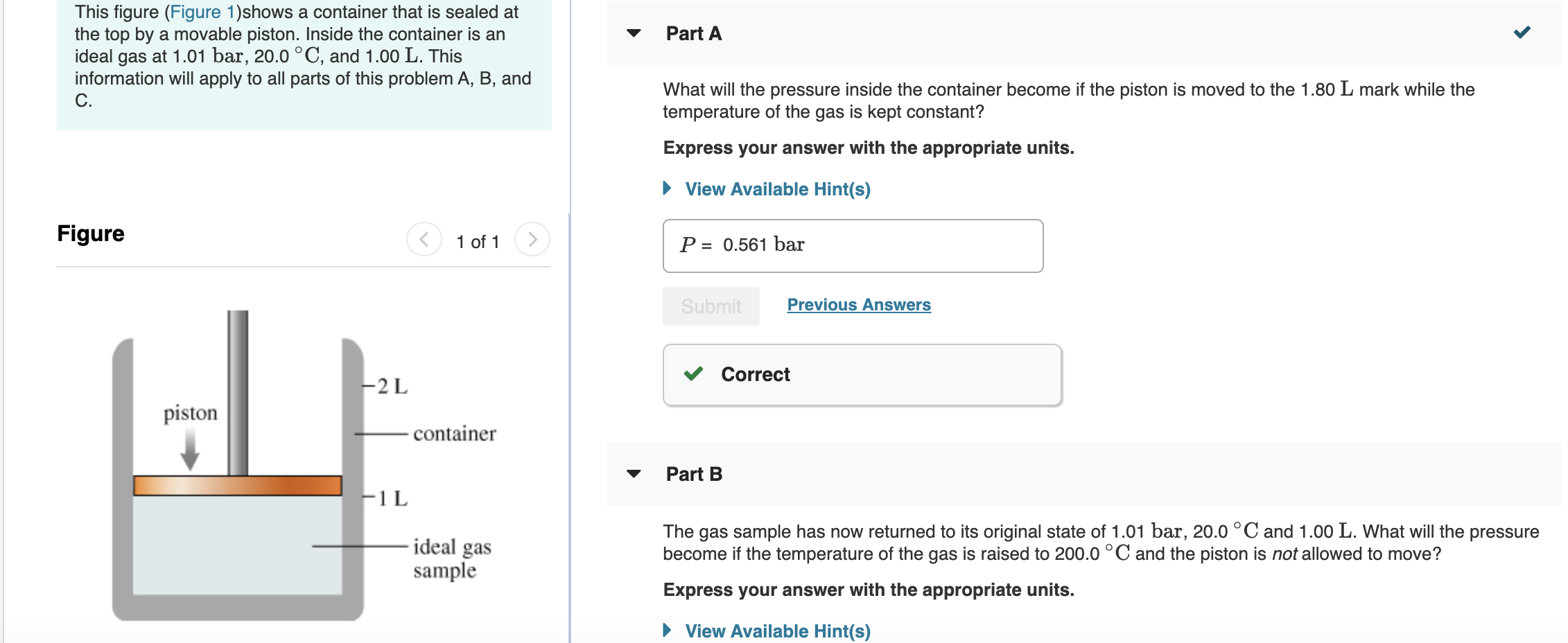 Solved Review Constants Periodic Table A gas mixture with a | Chegg.com