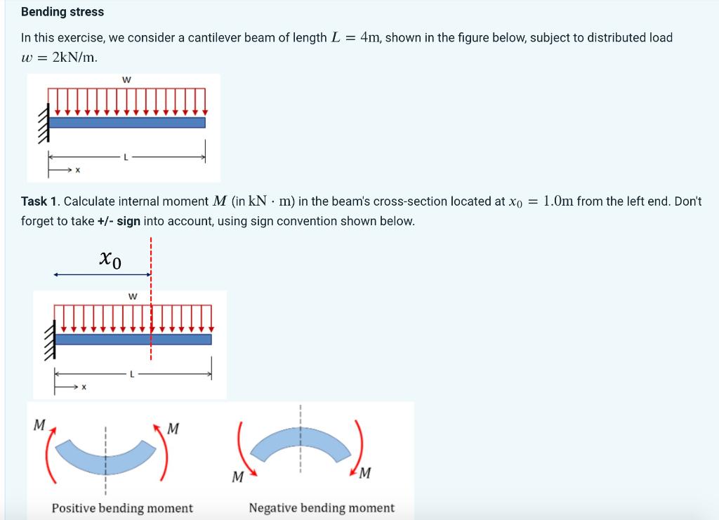 Solved Bending stress in this exercise. we consider a | Chegg.com