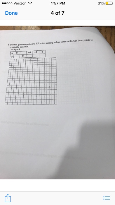 Solved Use the given equation to fill in the missing values | Chegg.com