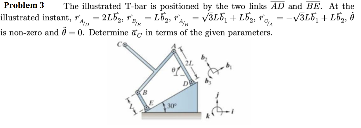 Solved Problem 3 The illustrated T-bar is positioned by the | Chegg.com