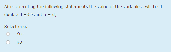 Solved After executing the following statements the value of | Chegg.com