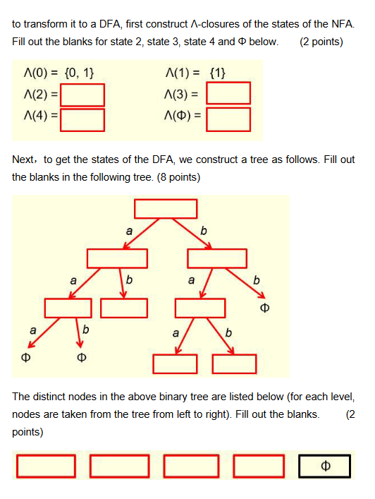 Solved 4. Given the following NFA over the alphabet {a,b},to | Chegg.com