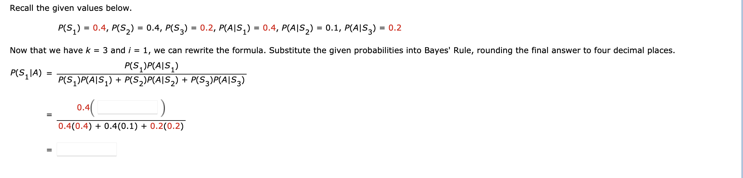 Solved Recall the given values below. | Chegg.com