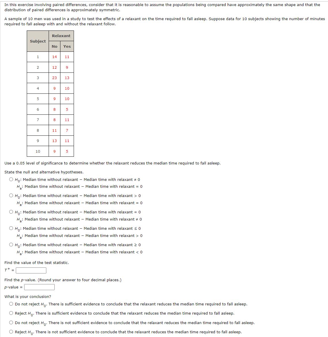 Solved In this exercise involving paired differences, | Chegg.com