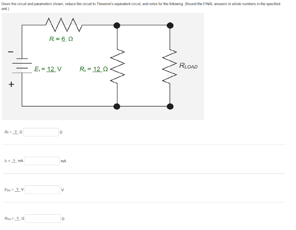 Solved Given the circuit and parameters shown, reduce the | Chegg.com