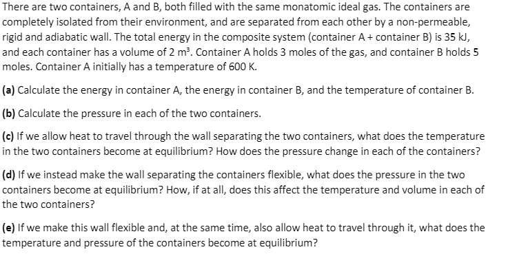Solved There are two containers, A and B, both filled with | Chegg.com