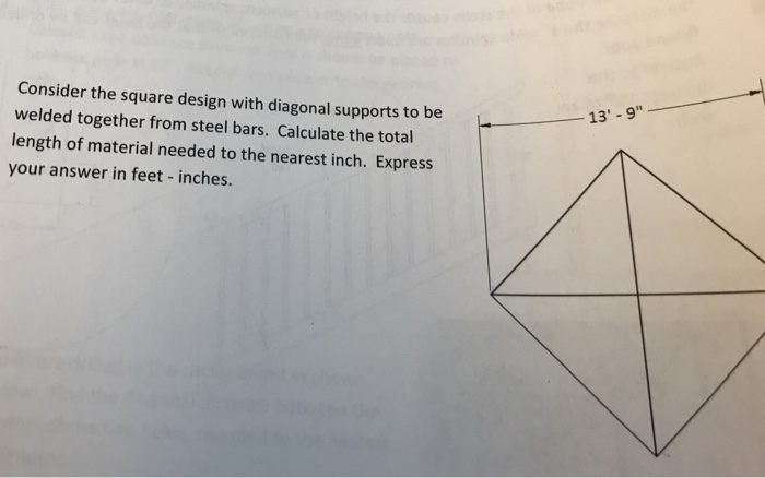 Solved Consider the square design with diagonal supports to | Chegg.com