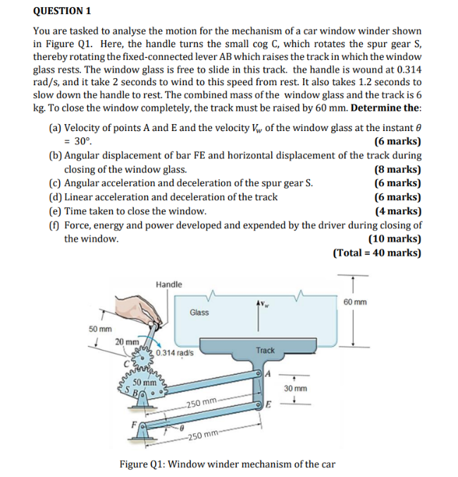 Solved QUESTION 1 You are tasked to analyse the motion for | Chegg.com