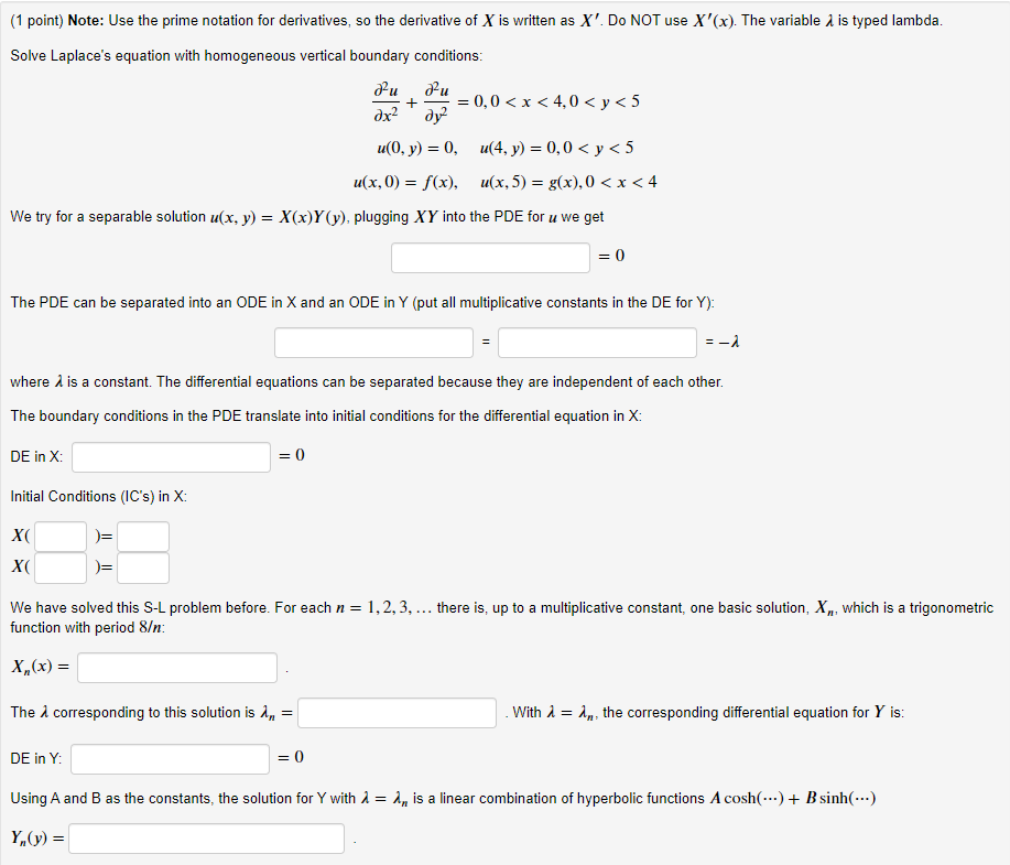 Solved (1 point) Note: Use the prime notation for | Chegg.com