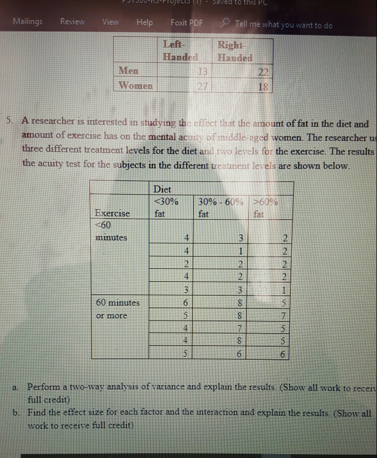 Solved Mailings Review View Help Foxit PDF Tell me what you | Chegg.com