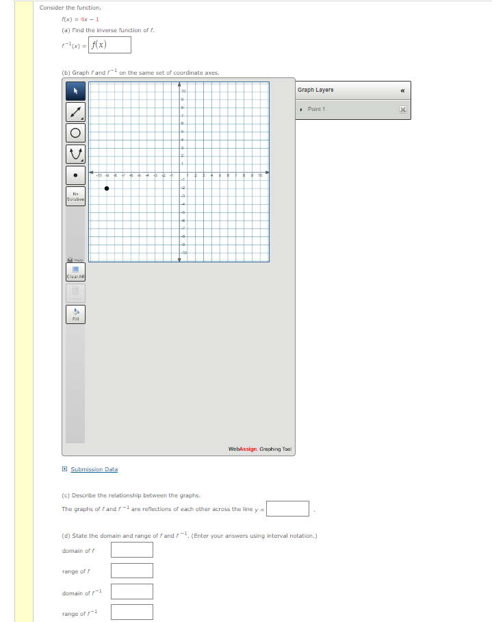 Solved Consider the function. r(x)=4x−1 (a) Find the inverse | Chegg.com