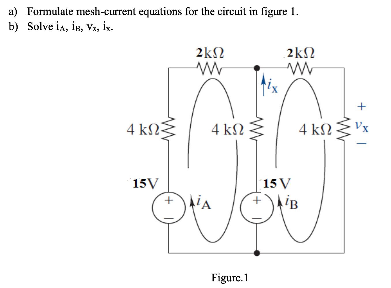 Solved a) Formulate mesh-current equations for the circuit | Chegg.com