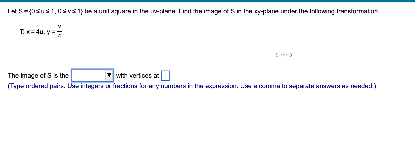 Solved Let S={0≤u≤1,0≤v≤1} ﻿be a unit square in the | Chegg.com