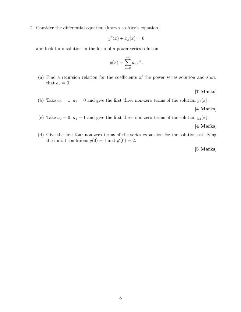 Solved 2. Consider the differential equation (known as | Chegg.com