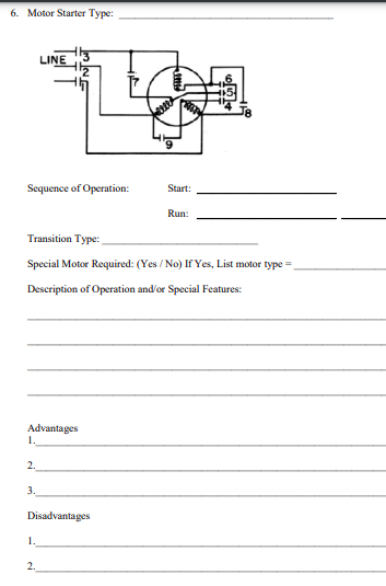 Solved 6. Motor Starter Type: LINE 量。 Sequence of Operation: | Chegg.com