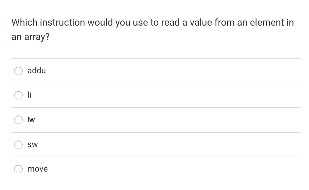 Solved Which instruction would you use to read a value from | Chegg.com