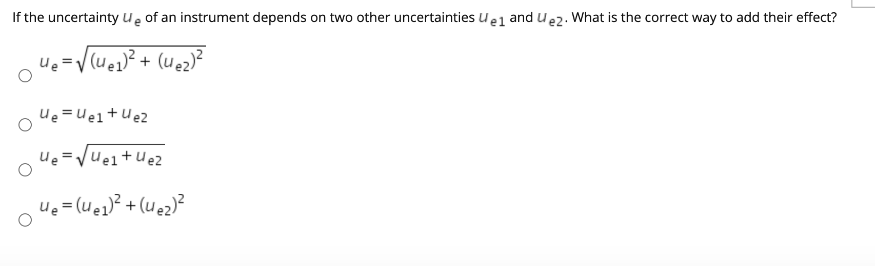 Solved If the uncertainty We of an instrument depends on two | Chegg.com