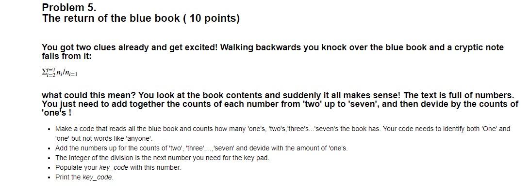 Solved The return of the blue book ( 10 points) You got two | Chegg.com