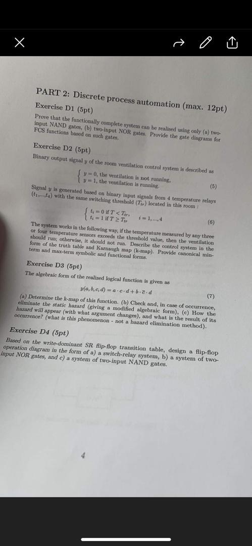 Solved PART 2: Discrete process automation (max. 12pt) | Chegg.com