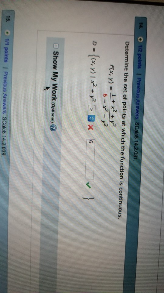 Solved 14. 1/2 points | Previous Answers Scalc8 14.2.031. | Chegg.com