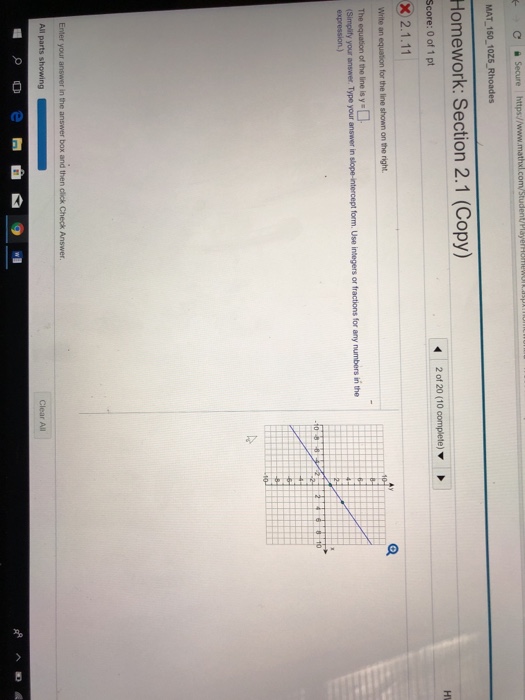 Solved Homework Section 2 1 Copy Score 0 Of 1 Pt X2 1 11