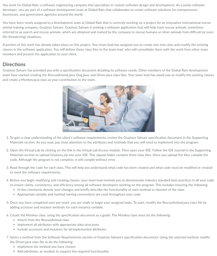 Solved public class Dog extends RescueAnimal { // | Chegg.com