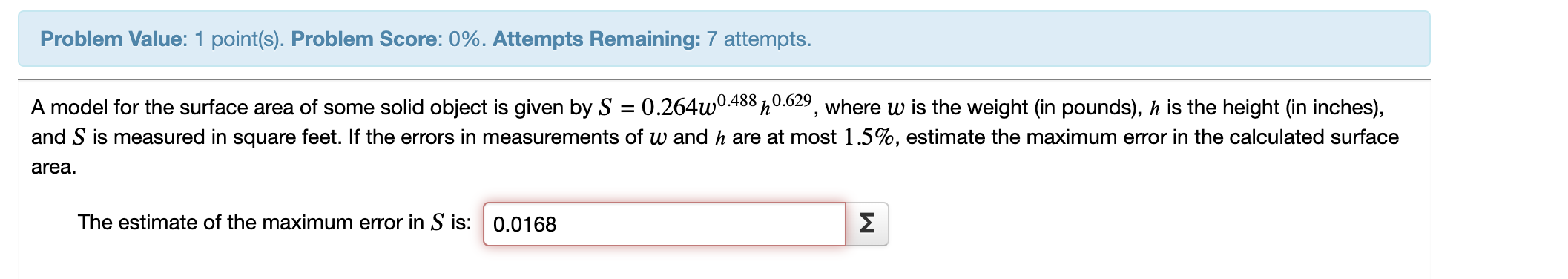 Solved Problem Value: 1 ﻿point(s). ﻿Problem Score: 0%. | Chegg.com