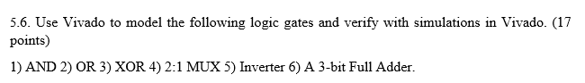 Solved 5.6. Use Vivado to model the following logic gates | Chegg.com