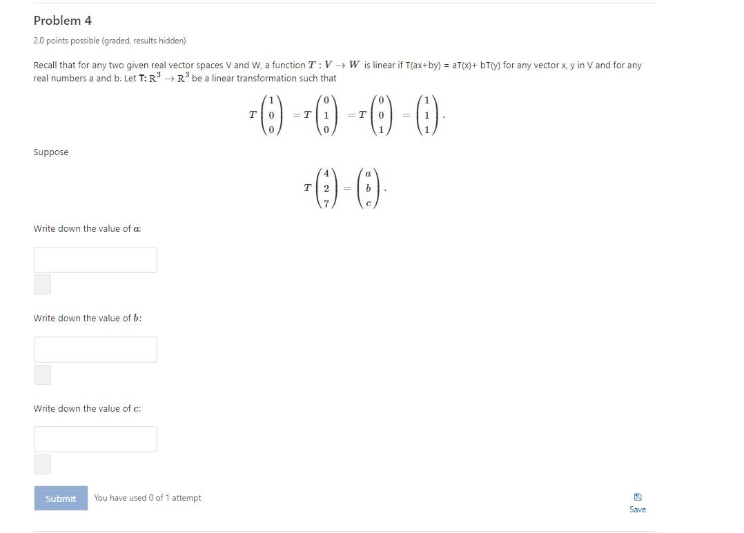 Solved Problem 4 2.0 points possible (graded, results | Chegg.com