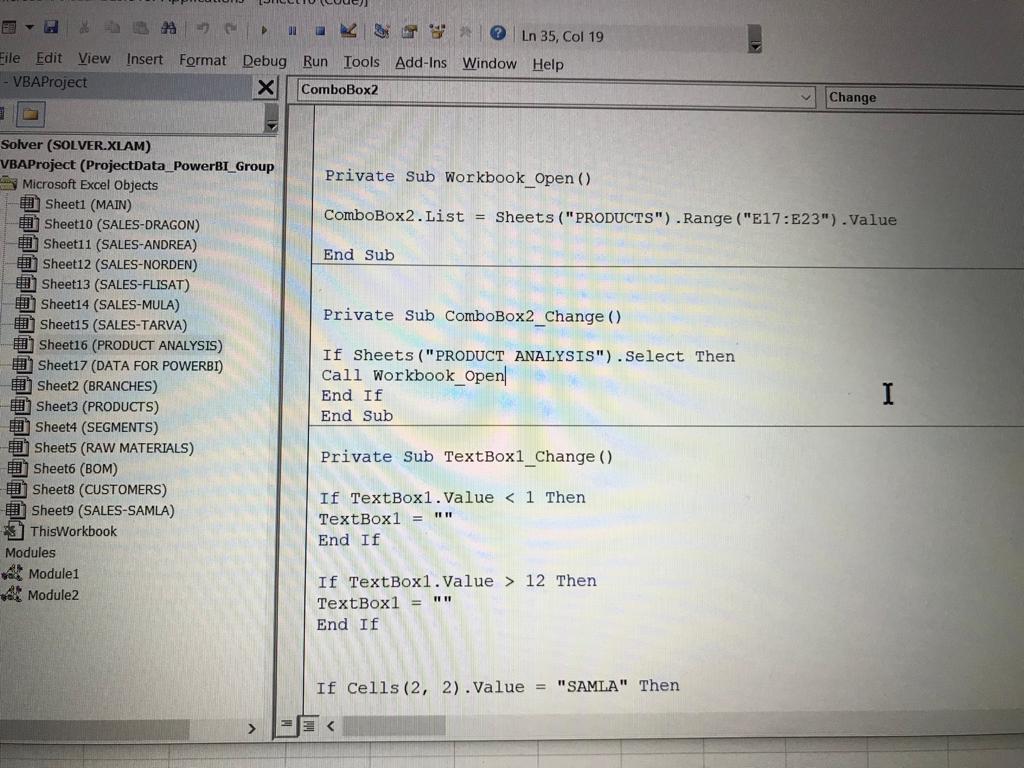 Solved ak? Ln 35, Col 19 Eile Edit View Insert Format Debug | Chegg.com