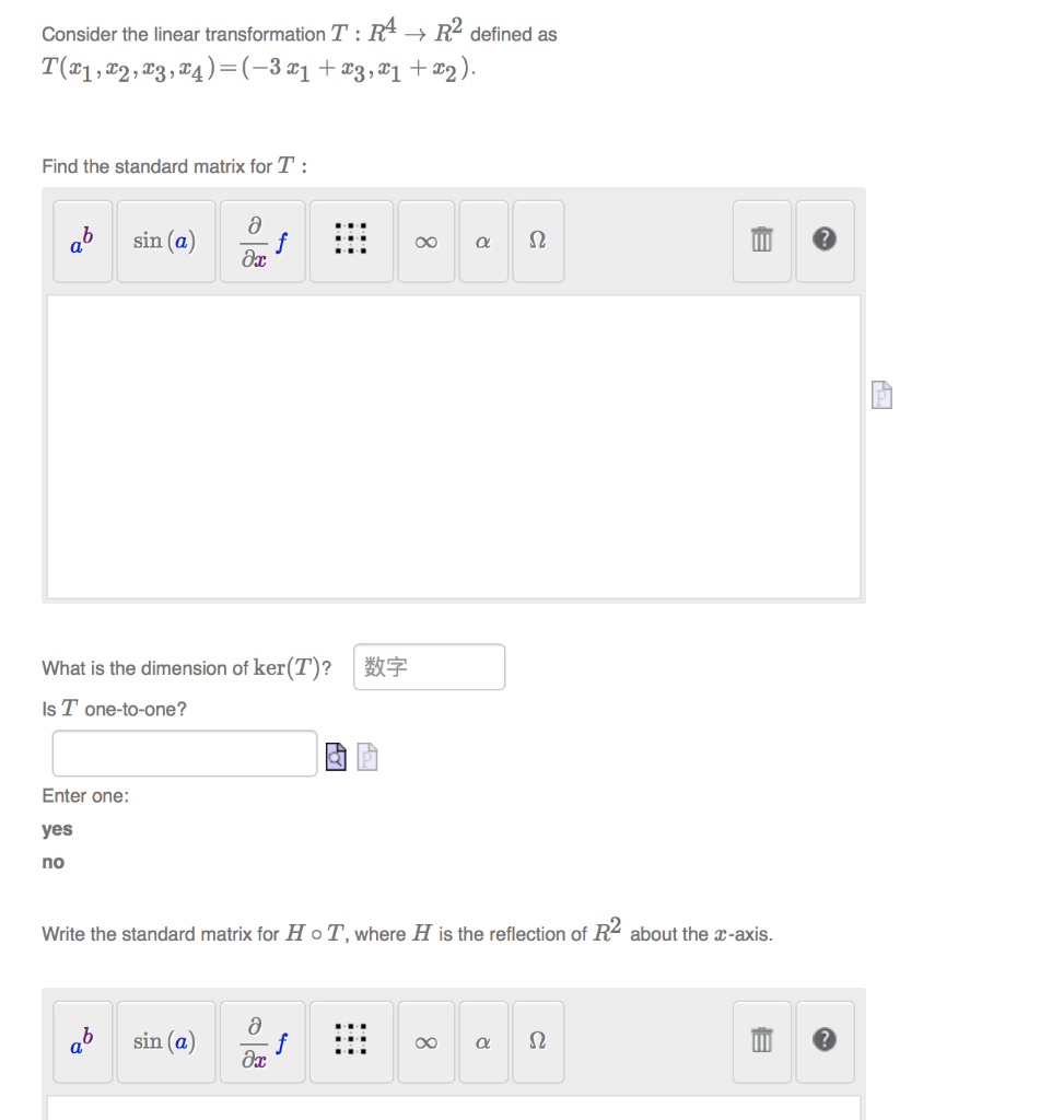 Solved Consider the linear transformation T:R4 + R2 defined | Chegg.com