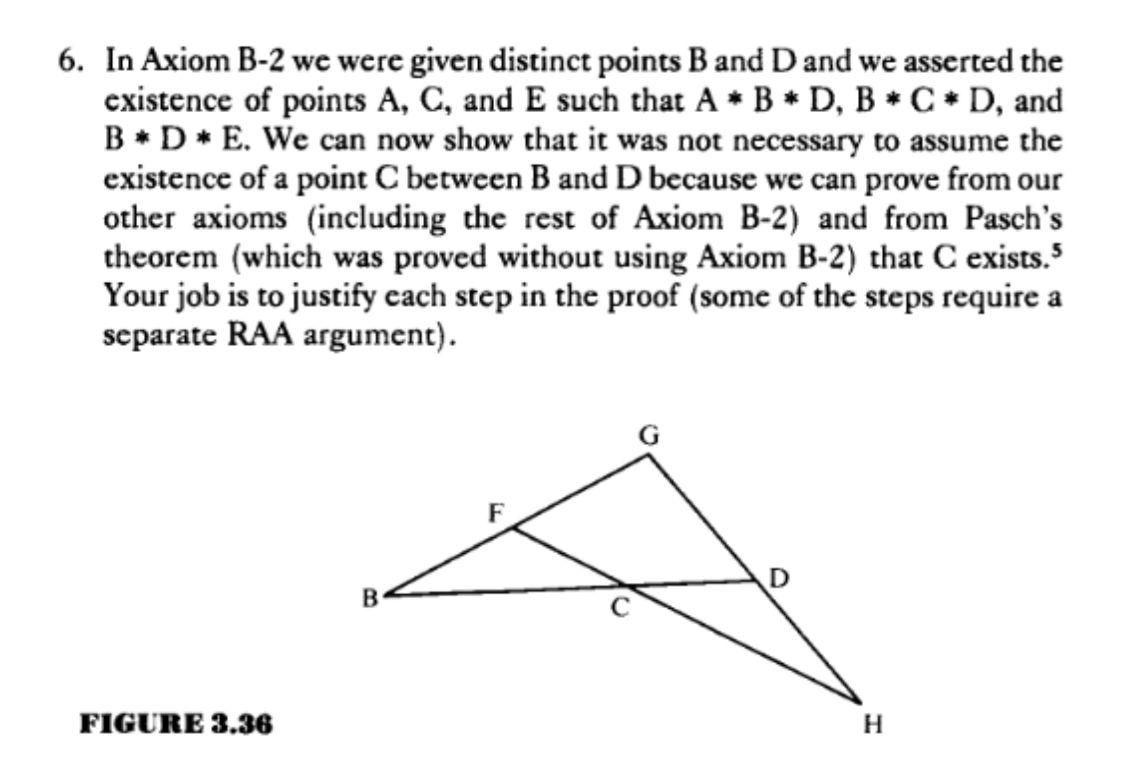 Solved 6. In Axiom B-2 we were given distinct points B and D | Chegg.com