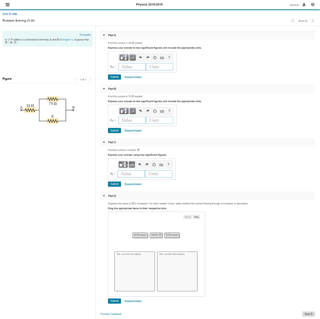 Solved Jackson Physics 2018-2019 Part A Find the current in | Chegg.com