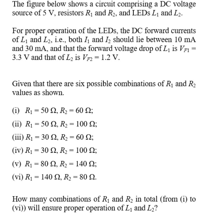 Solved How many combinations of R1 and R2 in total (from | Chegg.com