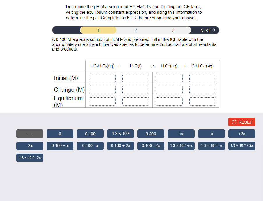 Solved Determine the pH of a solution of HC3H5O2 by | Chegg.com