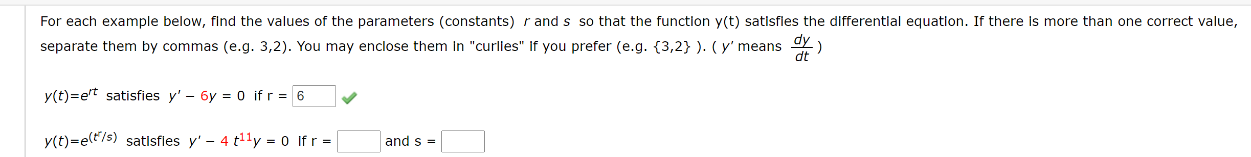 Solved For each example below, find the values of the | Chegg.com